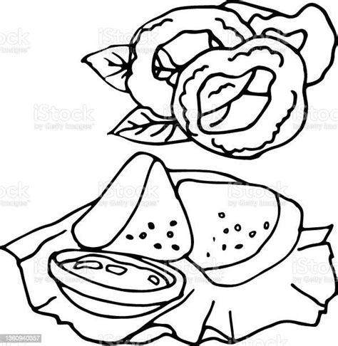 벡터 핸드 그린 햄버거와 스낵 개체 그려진 패스트 푸드 요소 샌드위치 길거리 음식 튀긴 칼라마리 튀긴 치즈 건강에 좋지 않은