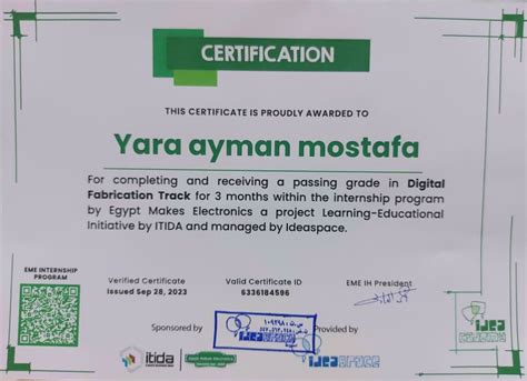 Yara Ayman On Linkedin Digitalfabrication Internshipcompletion Eme