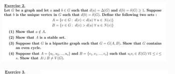 Answered Suppose That G Is A Bipartite Graph Such That G G A B Show That G Contains An