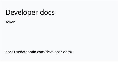 Token Developer Docs