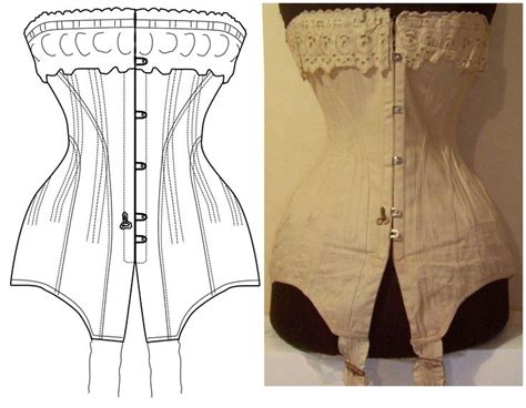 Ref L Pdf Digital File Long Line Corset Pattern Early 1900 Style Hand Drafted From Antique 2240