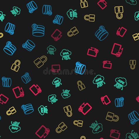 Set Line Server Security With Lock Cloud Api Interface Open Padlock