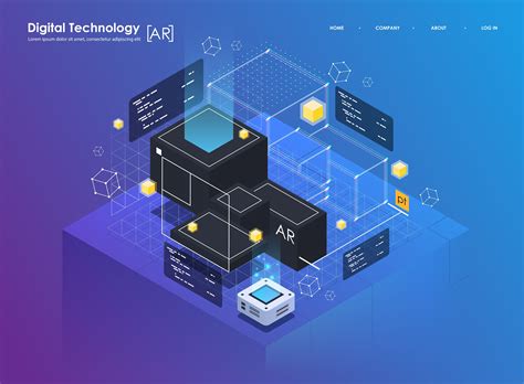Isometric Tech Illustration Digital Technology In Cubes And Boxes