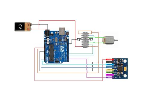 Dc Motor Controlled By Gyrompu6050 Using Arduino Wired