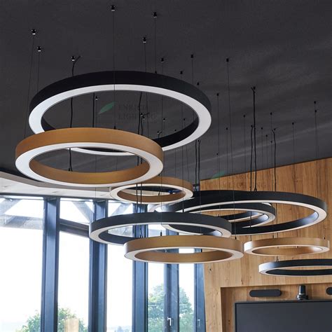 Hanging Led Circle Ring Light Suspended Led Curved Profile Light In Shapes Customized Led Ring