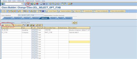 sap tech global class passing parameters select options and