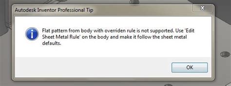 Solved Inventor Sheet Metal Flat Pattern From Body With Overridden