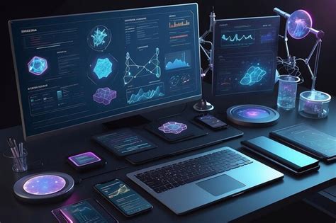 Premium Photo Virtual Interface Dna Science Laboratory Research