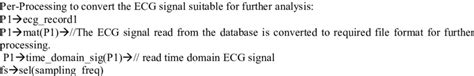 Pseudocode For R Peak And Qrs Complex Detection Noise Removal Using