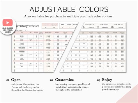 Inventory Tracker Spreadsheet Google Sheets Template Product Inventory Management Digital