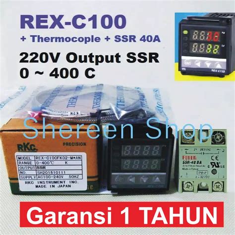 Jual Digital Temperature Controller Thermostat PID REX C100 SSR Output Range 0 400 C 220V