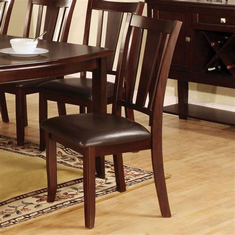 Dropship Set Of 2 Side Chairs Dark Espresso Finish Solid Wood Kitchen