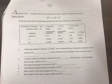 solved consider estimation of a short run average variable