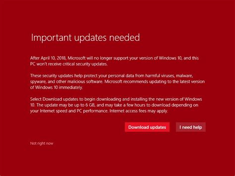 Windows 10 Red Screen Important Updates Needed Super User