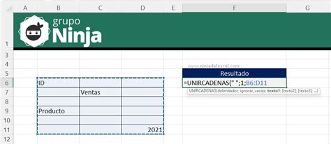 Unir Textos Separados En Excel Ninja Del Excel
