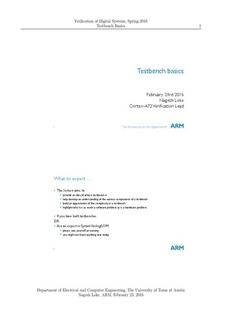 Pdf 11 2 Testbench Basics By Arm Dokumentips