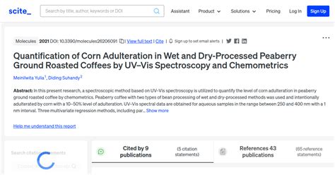 Quantification Of Corn Adulteration In Wet And Dry Processed Peaberry