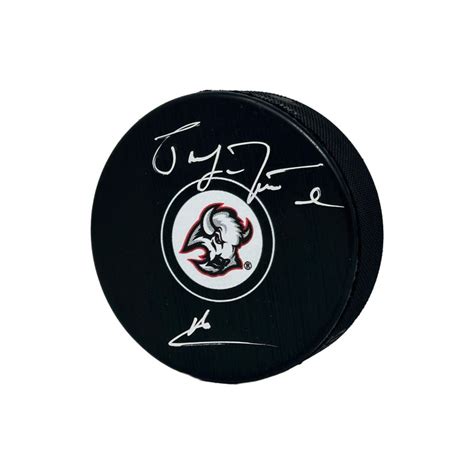 Pat Lafontaine Signed Buffalo Sabres Goathead Autograph Puck — Tse Buffalo