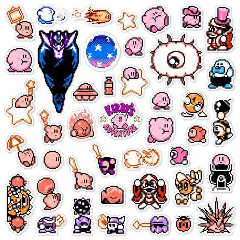 Kirbys Adventure Stickermagnet Sets 43 Pieces Superstickerclub