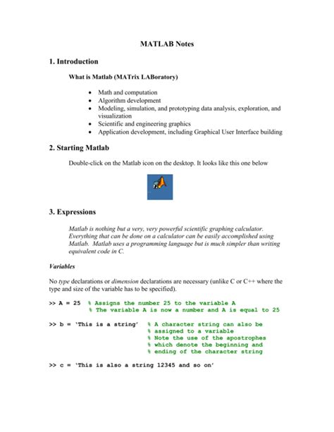Matlab Notes
