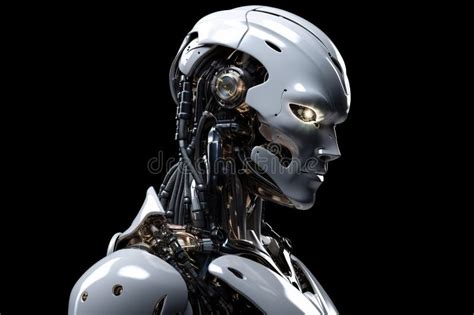 Modern Ai Robot Thinking Pose Hand On Chin Intelligent Machine