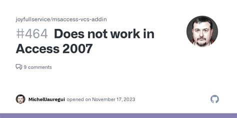 Does Not Work In Access 2007 · Issue 464 · Joyfullservicemsaccess Vcs Addin · Github