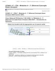 CCNA1 V7 ITN Modules 4 7 Ethernet Concepts Exam Answers ICT Community Pdf 3 30 2021