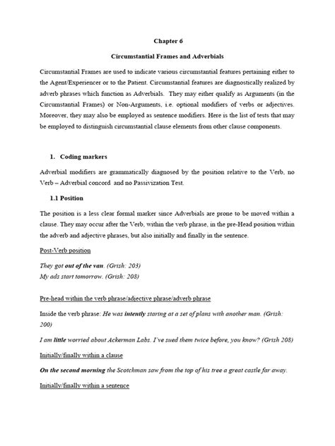 Chapter 6 Circumstantial Frames Pdf Adverb Clause