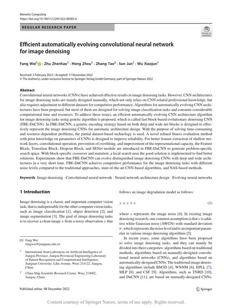 efficient automatically evolving convolutional neural network for image