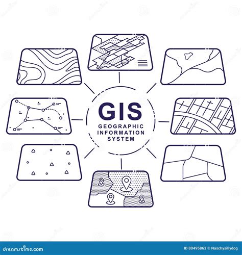 Gis Concept Data Layers For Infographic Cartoon Vector 80495863