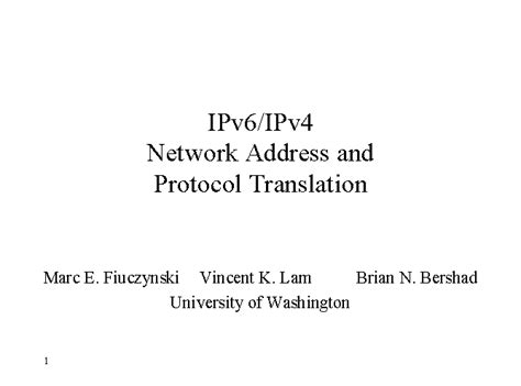 IPv6 IPv4 Network Address And Protocol Translation