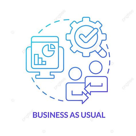 Business As Usual Blue Gradient Concept Icon Round Strategy Organization Vector Round Strategy