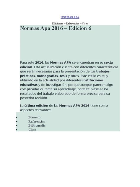 Normas Apa 6ta Edicion Pdf Estilo Apa Bibliografía