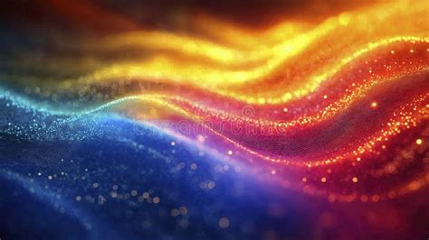 3d Rendering Of Abstract Particles Wave With Depth Of Field And Bokeh