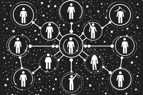 Abstract Network Of Interconnected Avatars Linked In A Social Media Like Web Structure