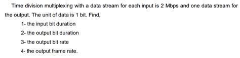 solved time division multiplexing with a data stream for