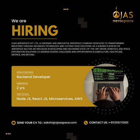 Hiring Hiring Hiring We Are Hiring For Backend Developer For Ojas