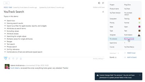 Update Field Values Youtrack Server