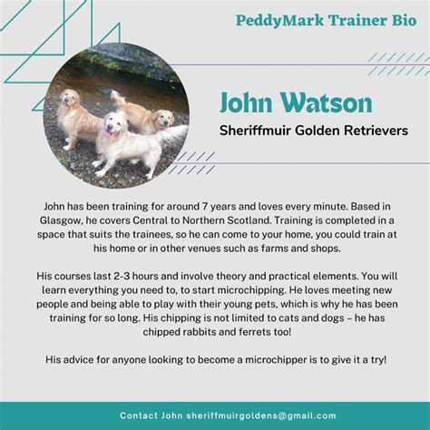 Peddymark News Meet John The Trainer