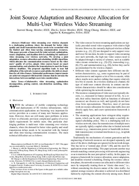 pdf joint source adaptation and resource allocation for multi user