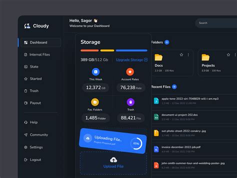 SaaS Cloud File Management Dashboard On Behance