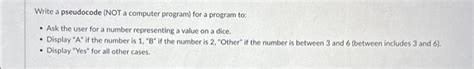 Solved Write A Pseudocode NOT A Computer Program For A Chegg