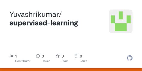 GitHub Yuvashrikumar Supervised Learning