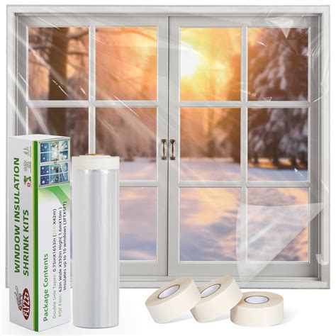Flyzzz Window Insulation Kit 62x393in Window Insulation Kit For Winter With Widen Double Sided