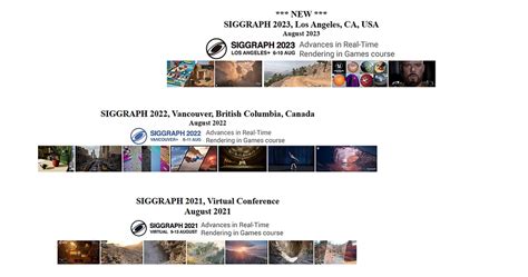 advances in real time rendering in 3d graphics and games