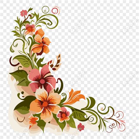 모서리 꽃 테두리 상표 클립 아트 만화 Png 일러스트 무료 다운로드 Lovepik
