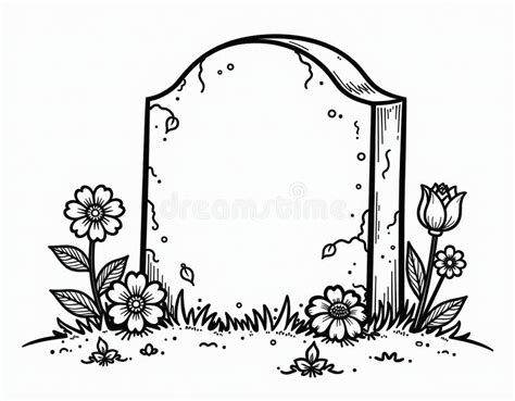 Flowers Gravestone Illustration Stock Illustrations 289 Flowers