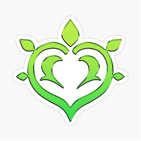 Genshin Impact Symbol Element Dendro Nature Sticker Arte Ventagli