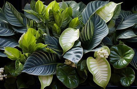 Premium Ai Image Green Leaf Plant In White Flowers In Planter Box