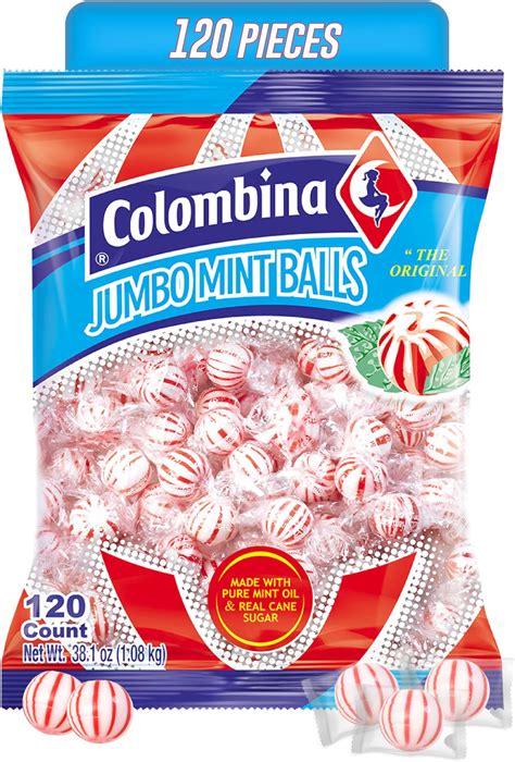 Colombina Jumbo Peppermint Balls Individually Wrapped Red
